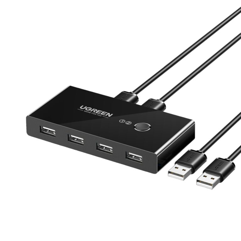 UGREEN USB 2.0 4-Port Switch Box, with 1.5m USB Cables – Blue Connect ...